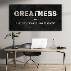 Greatness Definition Print Motivational Wall Art for Office Decor ...