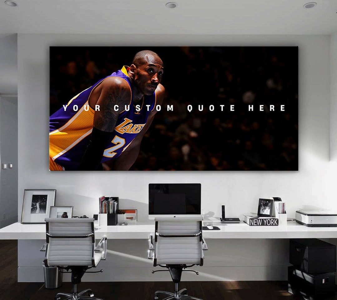 Custom Quotes Kobe Bryant Poster Basketball Wall Art Boys Dorm Room ...