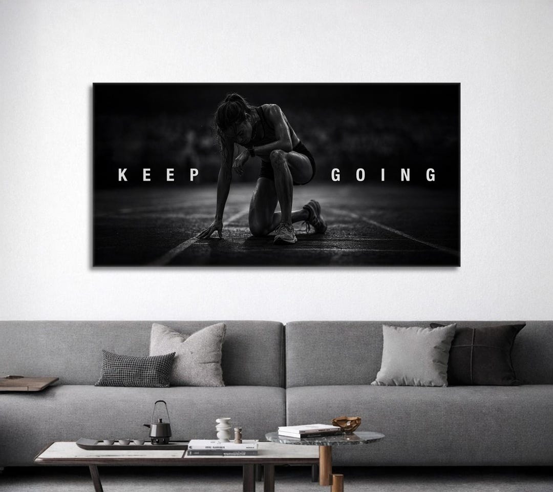 Keep Going Woman Running Wall Art Motivational Office Decor ...