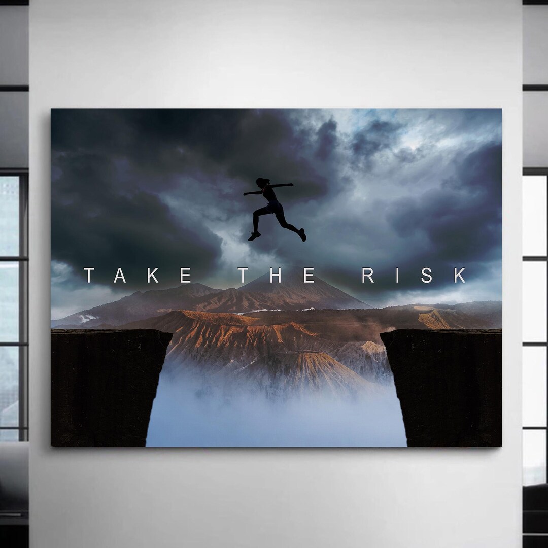 Take the Risk Wall Art Motivational Quotes Canvas for Entrepreneur Wall ...
