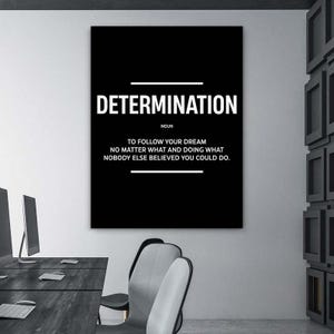 Determination Poster Definition Prints Motivational Canvas Wall Art for ...