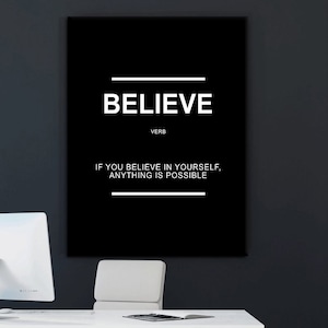 5 Piece Wall Art Motivational Canvas Office Decor Definition Bundle ...