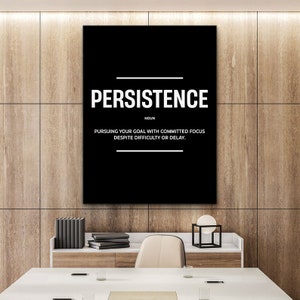 Persistence Print Motivational Wall Art for Office Decor Persistence ...