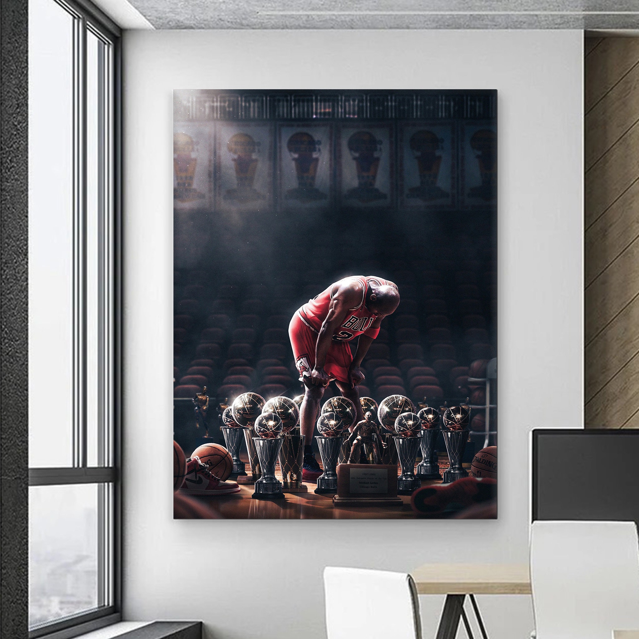 Michael Jordan Trophies Wall Art Poster