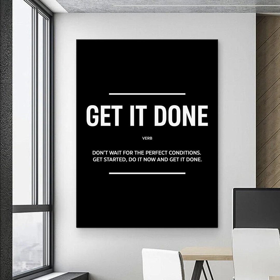 Get It Done Canvas Motivational Wall Art for Home Office Decor ...