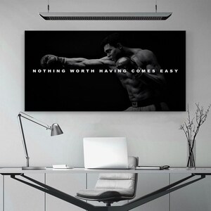 Muhammad Ali Wall Art Motivational Quote Landscape Canvas Modern Office ...
