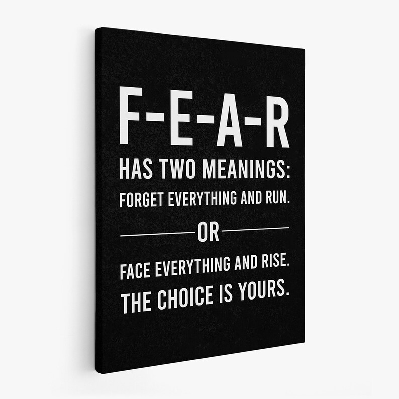 Fear Definition Poster Motivational Wall Art for Office Decor Success ...