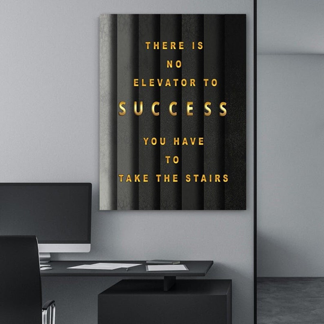 Success Wall Art Motivational Quote Entrepreneur Gift Modern Office ...