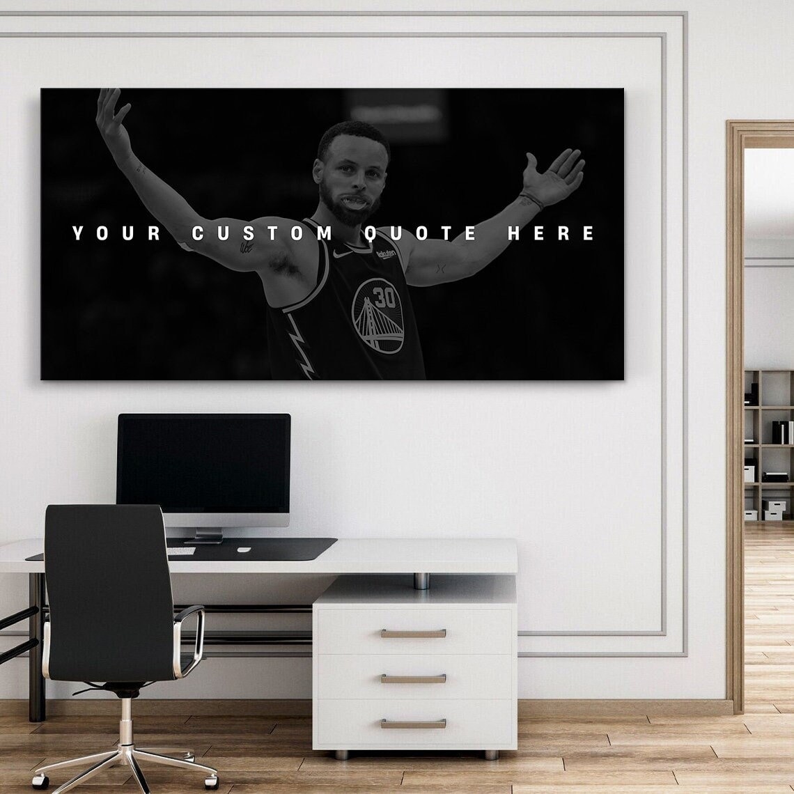 Custom Steph Curry Poster for Boys Room Decor Black and White ...