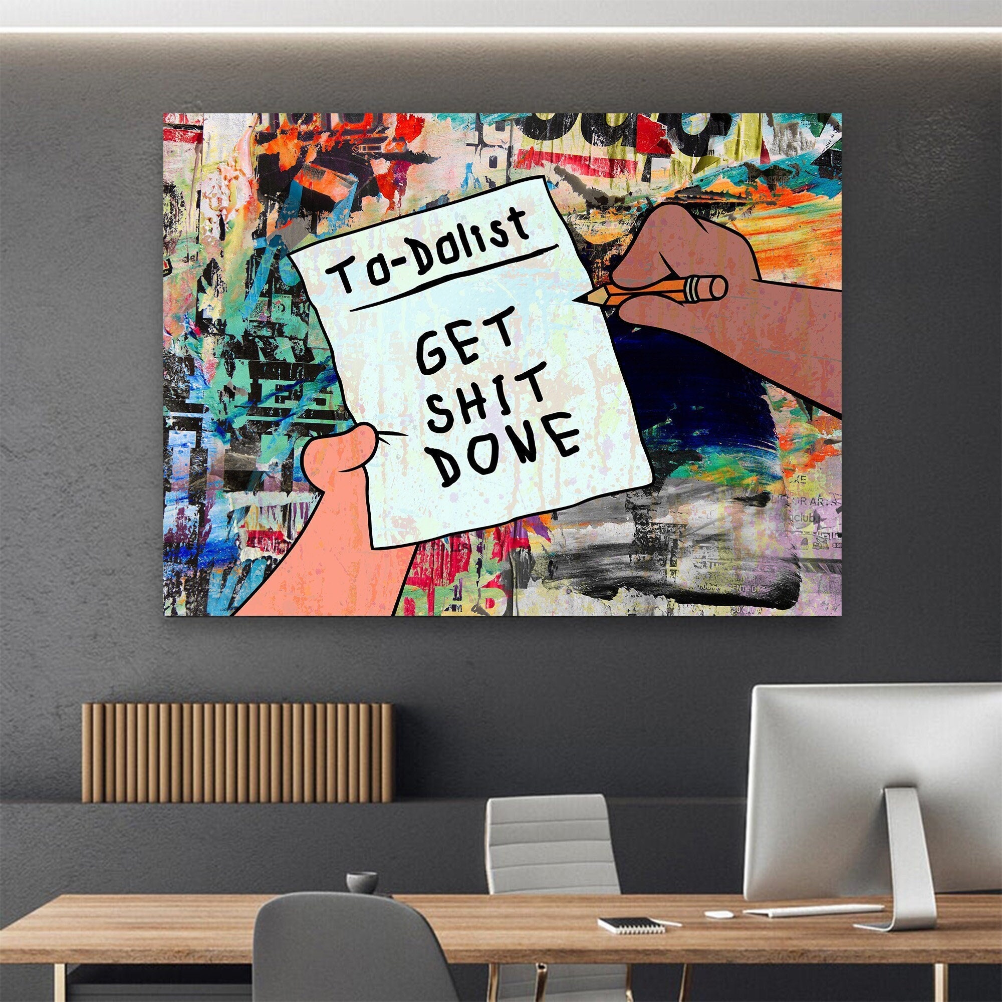 Get Shit Done Poster to Do List Motivational Wall Art for Entrepreneur ...