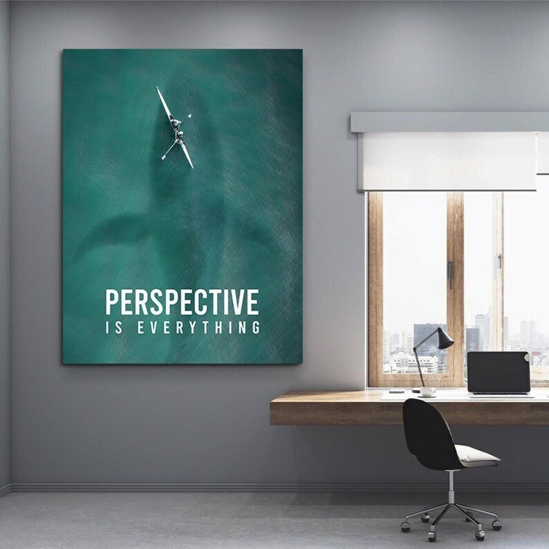Perspective is Everything Office Decor Motivational Quote Wall Art ...