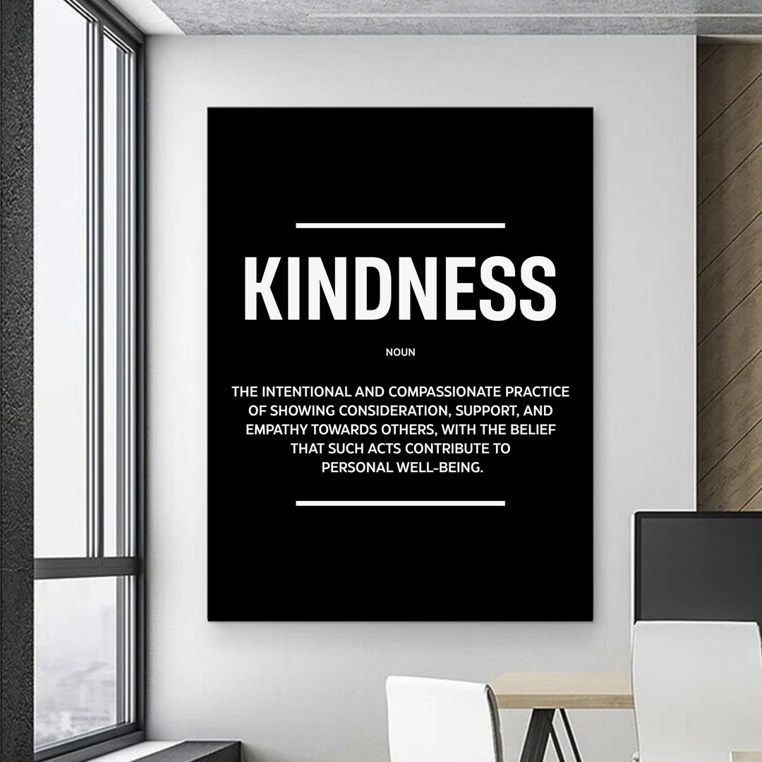 Kindness Definition Print Positive Affirmation Home Office Decor Wall ...