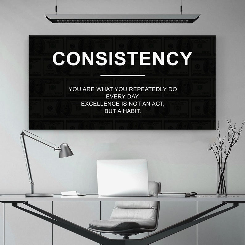 Consistency Wall Art Definition Print Motivational Wall Art Home Office ...