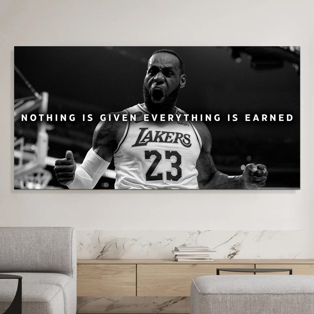 Lebron James Poster Motivational Wall Art for Office Decor Basketball ...