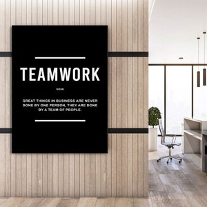 Team Work Canvas Inspirational Office Wall Art for Workplace Art Decor ...