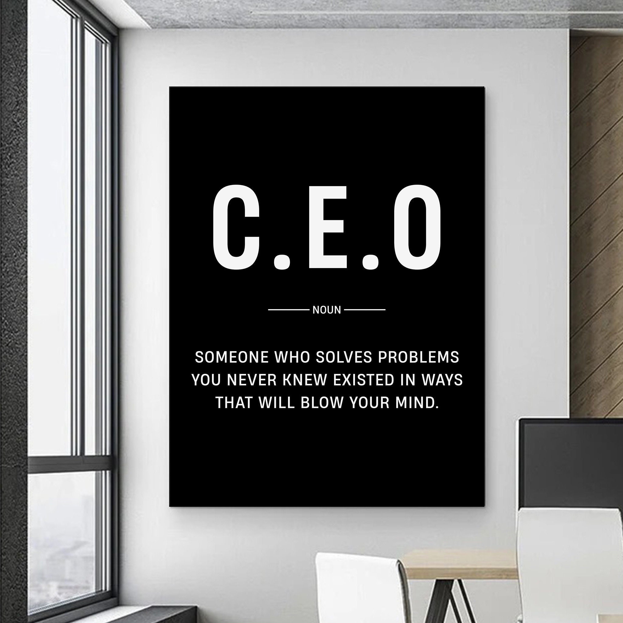 CEO Wall Art Office Definition Prints Inspirational Canvas Entrepreneur ...