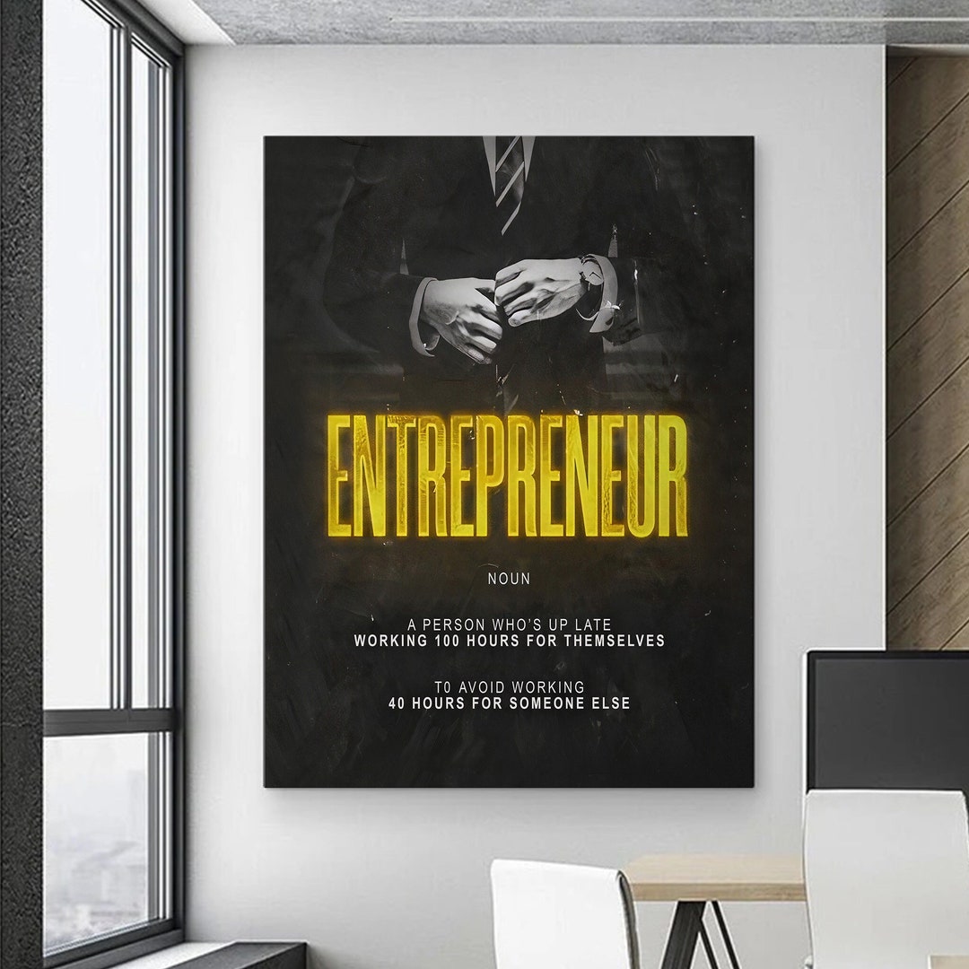 Entrepreneur Wall Art Business Man Motivational Quote Poster Modern ...