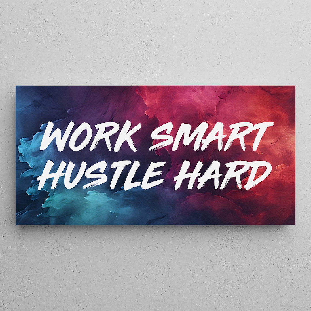 Hustle Wall Art Entrepreneur Office Prints Decor Motivational Quote ...