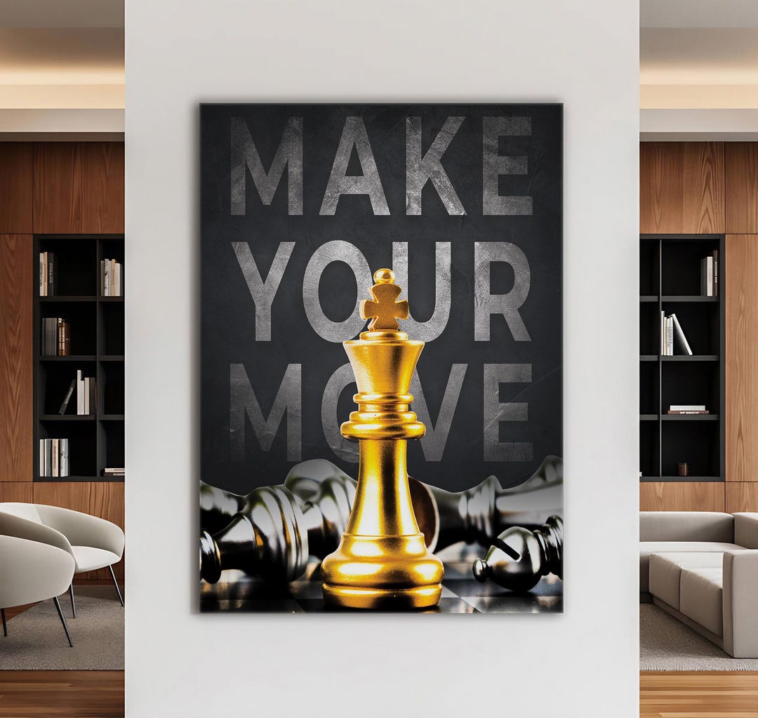 Chess Wall Art Motivational Quote Poster for Home Office Decor King ...