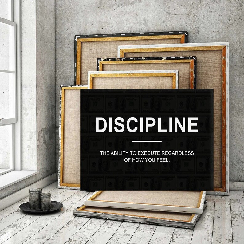 Discipline Quote Motivational Wall Art Office Sign Decor - Etsy