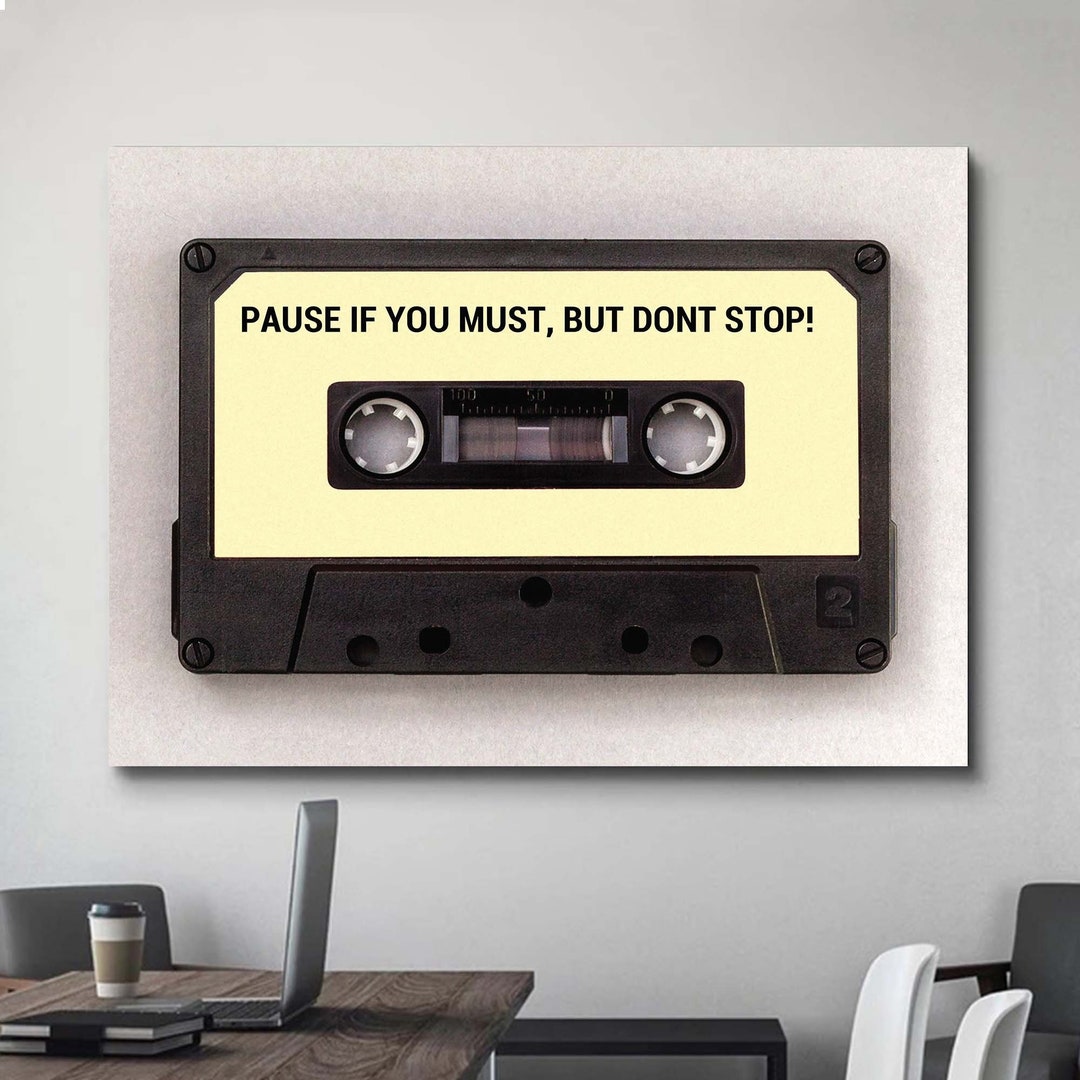 Cassette Tape Canvas Motivational Wall Art Quotes for Office Decor ...