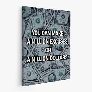 1 Million Dollars Wall Art Motivational Quotes Canvas for Office Decor ...