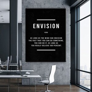 Envision Noun Definition Office Wall Art Inspirational Word Canvas ...