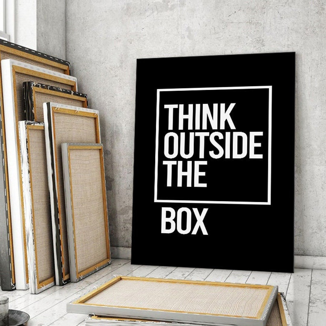 Think Outside the Box Poster Inspirational Wall Art Workspace Decor ...