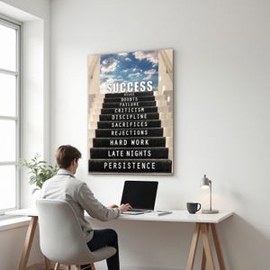 Success Wall Art Motivational Canvas for Office Framed Prints ...