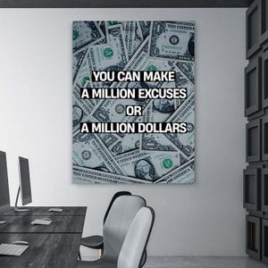 1 Million Dollars Wall Art Motivational Quotes Canvas for Office Decor ...