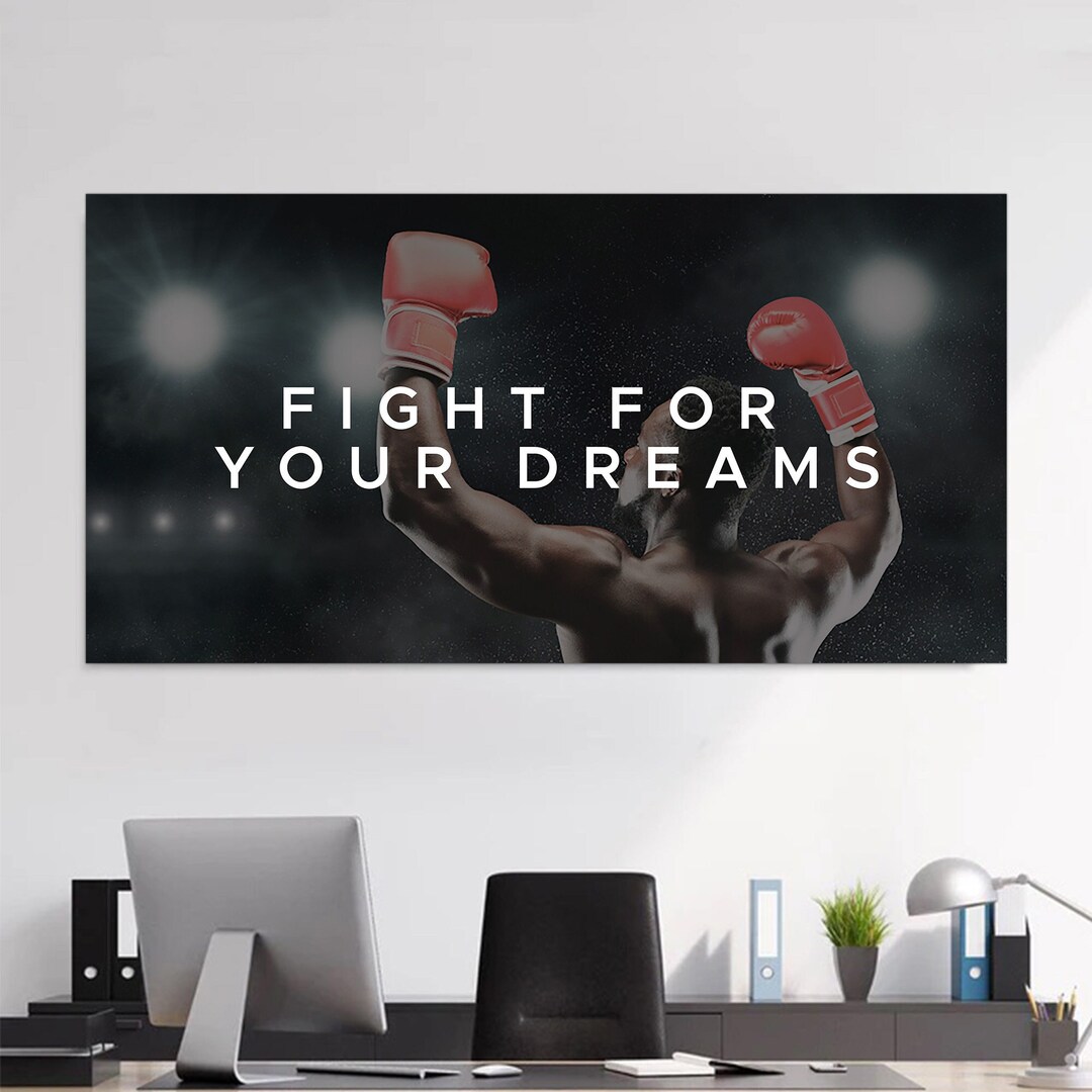 Motivational Dreams Quote Wall Art for Boxing Gym Wall Decor ...