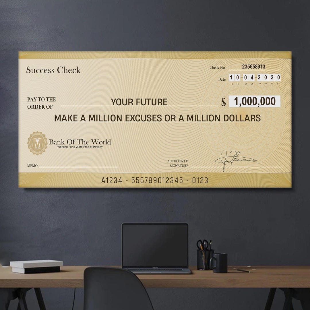 1 Million Dollars Poster Money Motivational Wall Art for Home Office ...