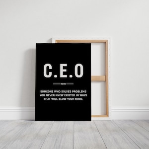 CEO Wall Art for Office Decor Entrepreneurial Canvas Gifts for ...