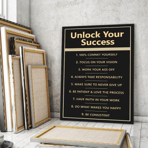 Success Rules Poster Motivational Wall Art for Office Decor Success ...