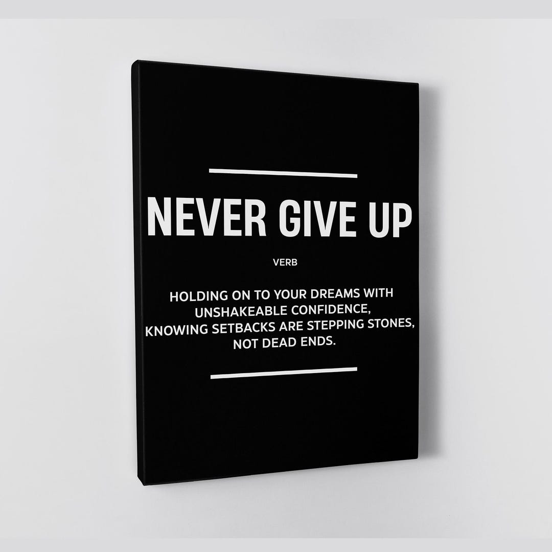 Never Give up Poster Motivational Wall Art for Office Decor ...
