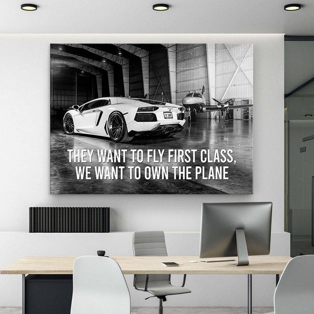 Entrepreneur Canvas Motivational Wall Art Inspirational Quote Lamborghini Poster Success Mindset ...