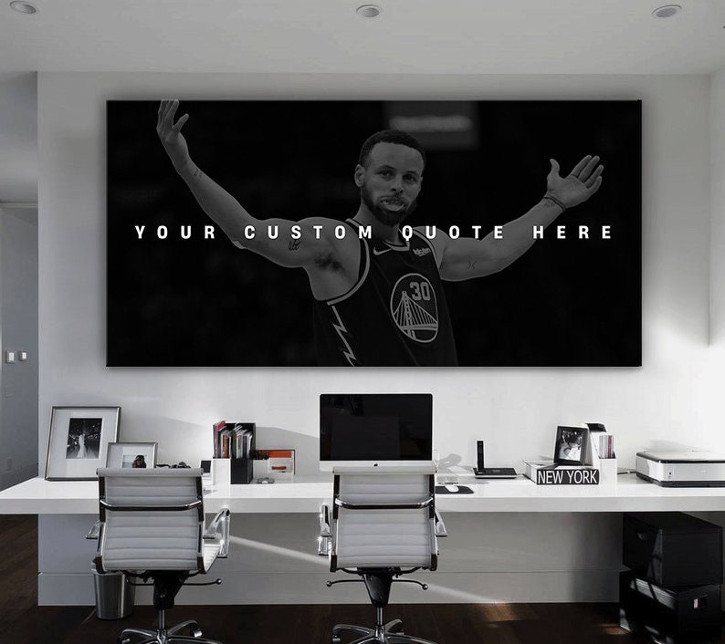 Custom Steph Curry Poster for Boys Room Decor Black and White ...