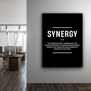Synergy Definition Office Decor Teamwork Canvas Motivational Wall Art ...