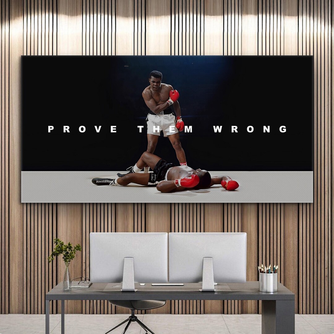 Prove Them Wrong Muhammed Ali Poster Modern Gym Wall Art Boxing Motivational Canvas for Office ...