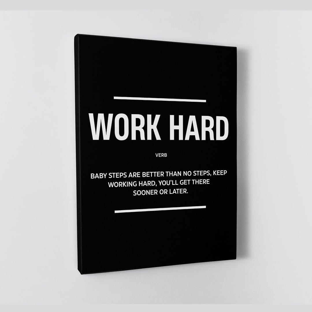 Work Hard Poster Motivational Definition Canvas for Office Wall Art ...