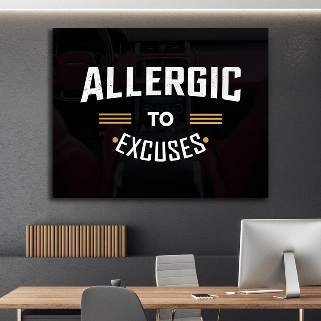 No Excuses Quotes Motivational Wall Art for Office Decor Success ...