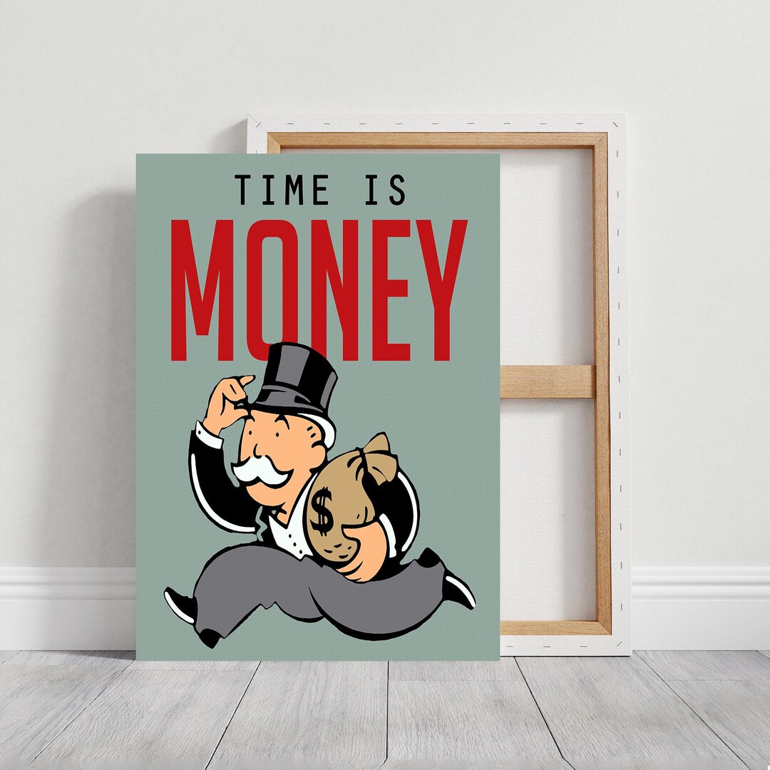 Time is Money Wall Art Inspirational Quotes Canvas Workspace Wall Art ...