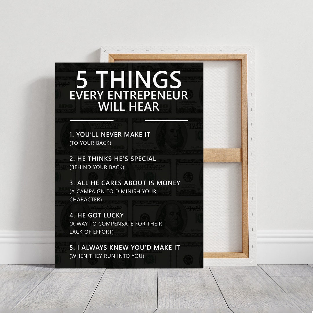 Entrepreneur Wall Art Motivational Canvas for Workspace Decor ...