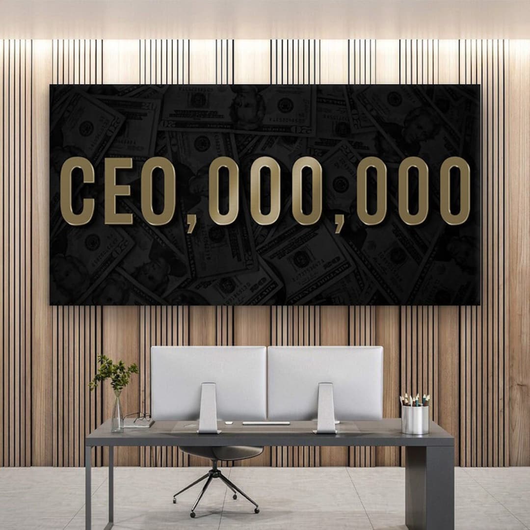 CEO Poster Inspirational Wall Art Above Desk Sign Millionaire Office ...