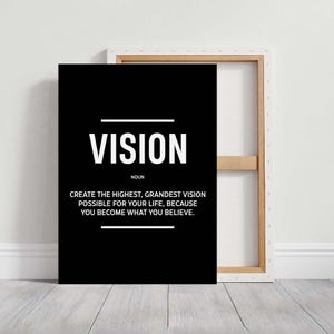 Vision Poster Motivational Quotes Canvas for Office Wall Art Definition ...