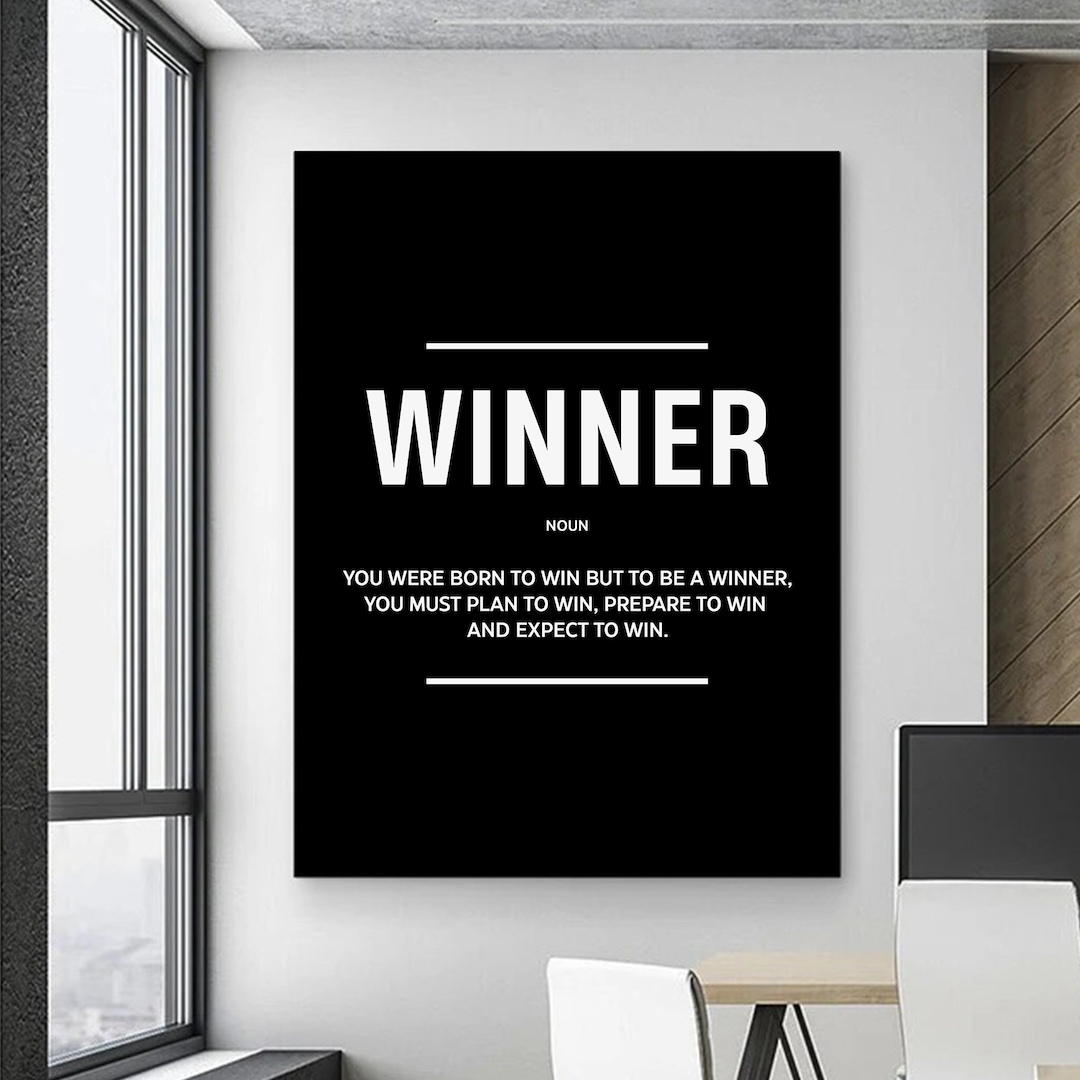 Winner Definition Wall Art for Office Decor Motivational Quote ...