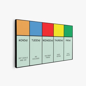 5 Days a Week Motivational Wall Art Landscape Canvas Modern Office ...