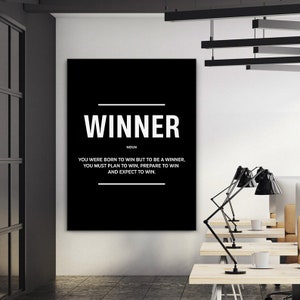 Winner Definition Wall Art for Office Decor Motivational Quote ...