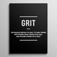 Grit Definition Poster, Printable Office Decor, Inspirational Wall Art ...