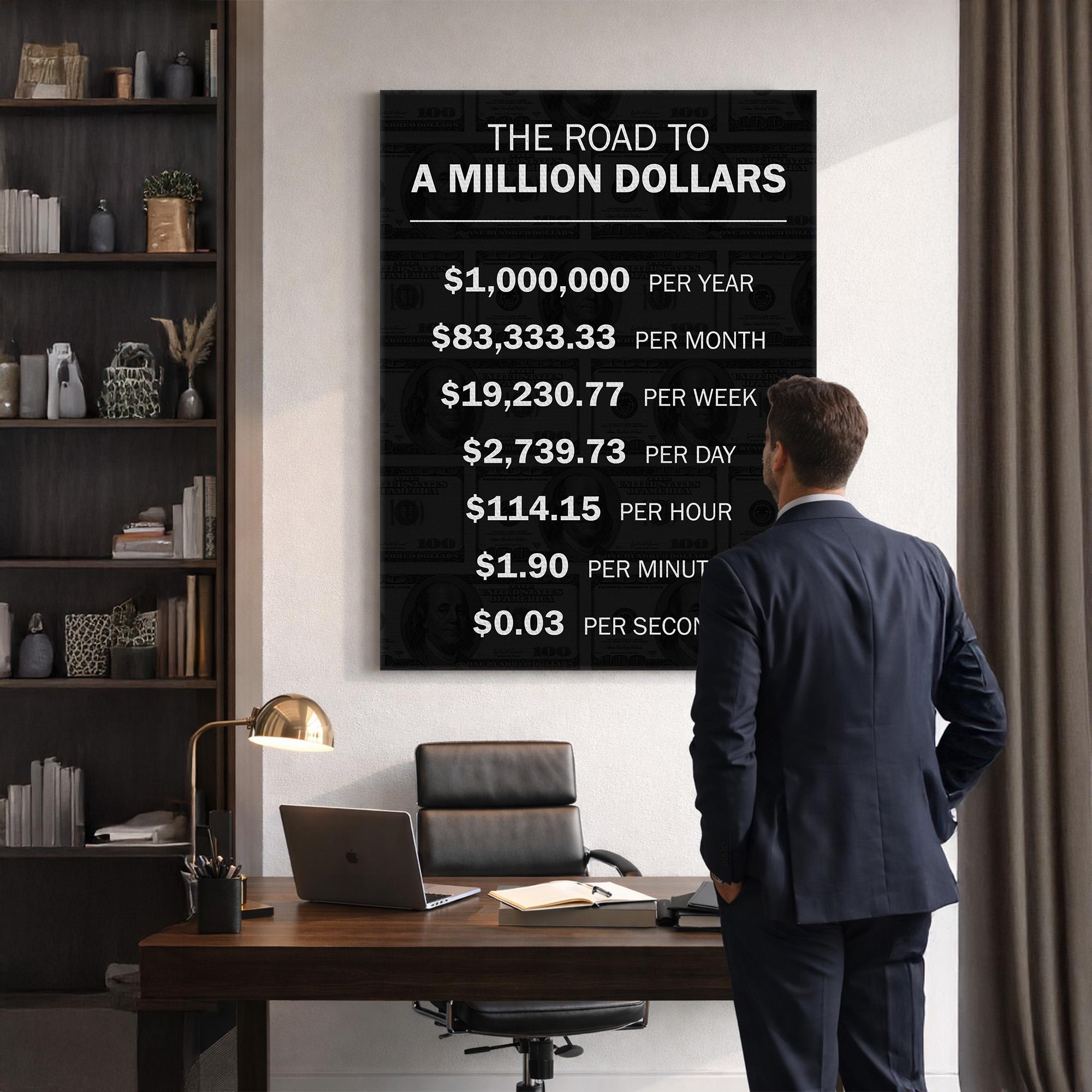 The Road to A Million Dollars Wall Art Inspirational Canvas for Office ...